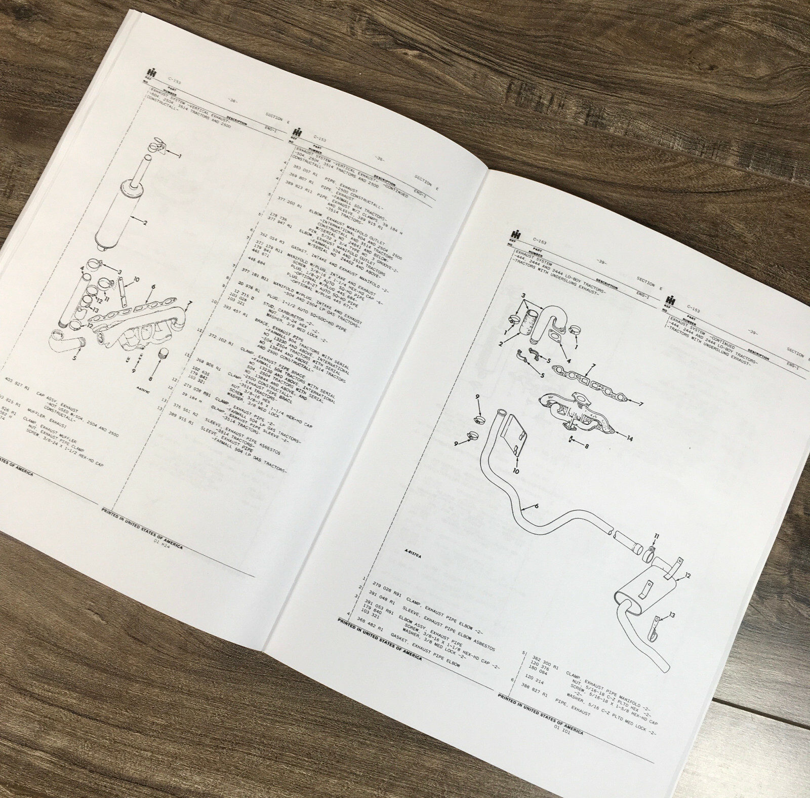 International C153 Gas Engine Service Parts Manual Set For 2500 Backhoe ...