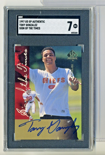 Tony Gonzalez 1997 SP Autograph Auto SCG 7 Kansas City Chiefs HOFer | eBay