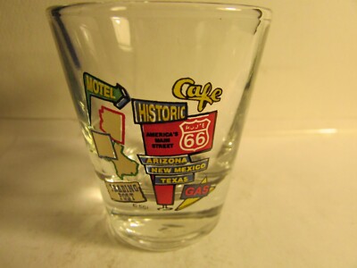 Road signs on ROUTE 66 - logo on standard shotglass- new by Libbey | eBay