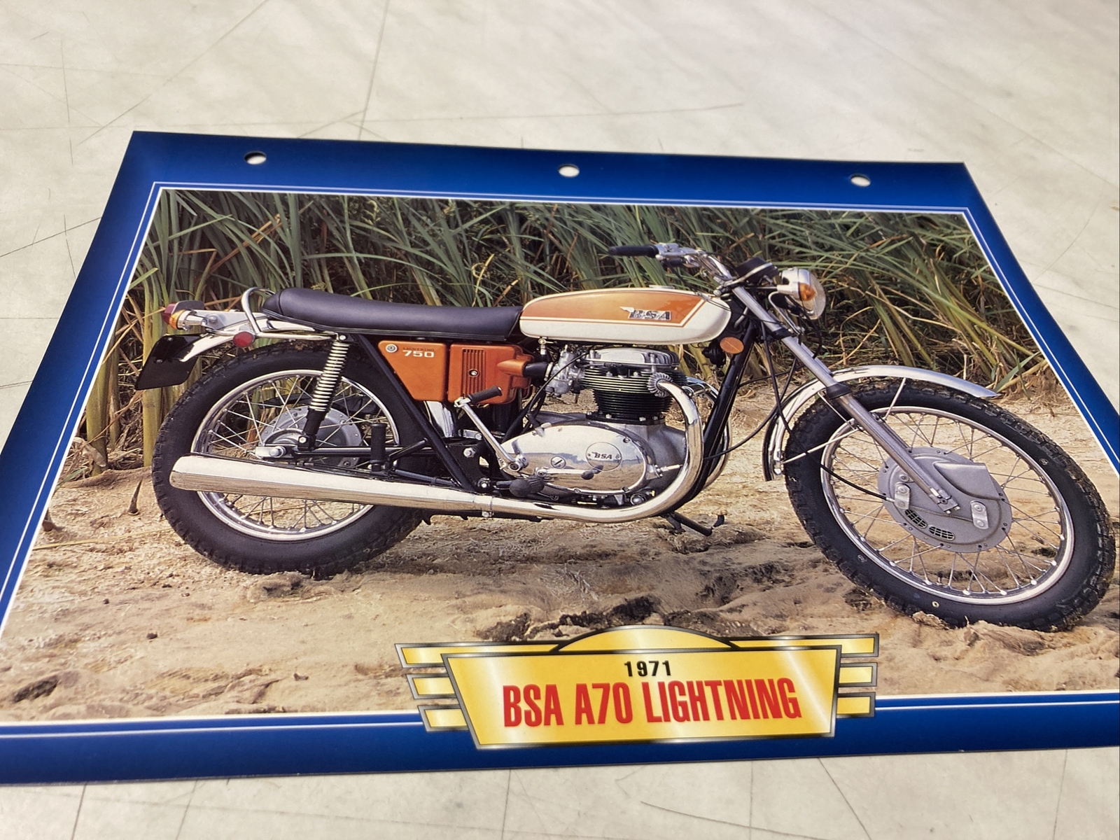BSA 750 A70 Lightning 1971 Form Card Motorbike Passion Collection Atlas ...