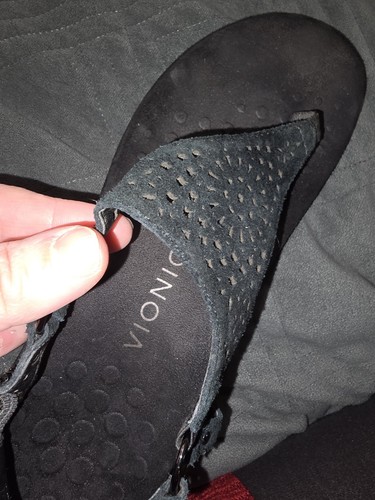 Vionic Black Toe Post Thong Sandal Adjustable Buckle Arch Support Size ...