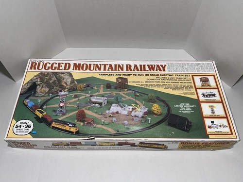 Life Like HO Scale Electric TRAIN SET Rugged Mountain Railway 54x36 Set ...