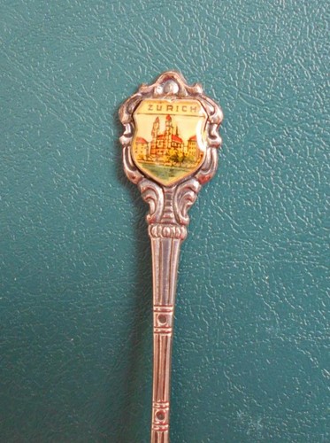 Vintage 800 Silver Enamel Souvenir Demitasse Spoon Zurich | eBay