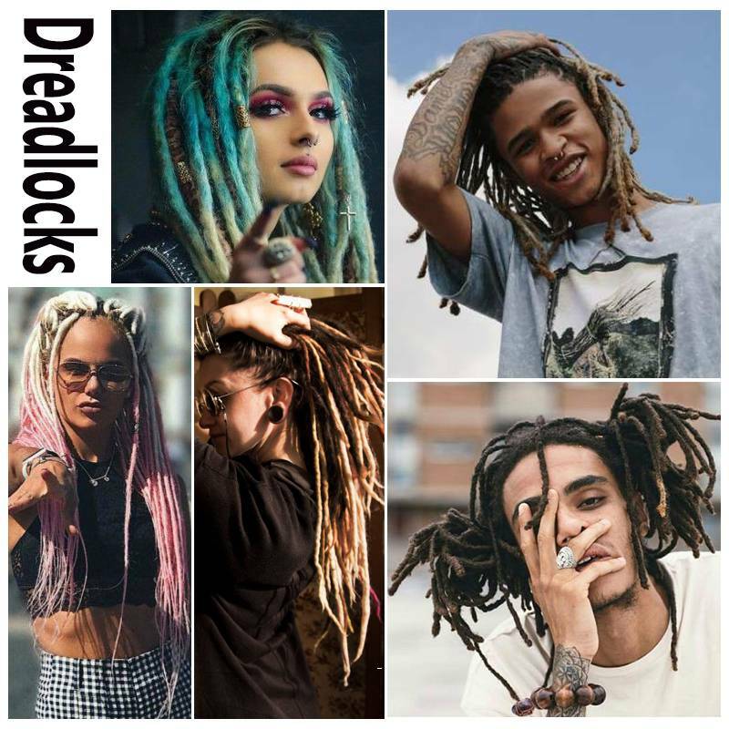 Ombre Colors Dreadlocks Twist Crochet Braids Faux Locs as Human Hair ...
