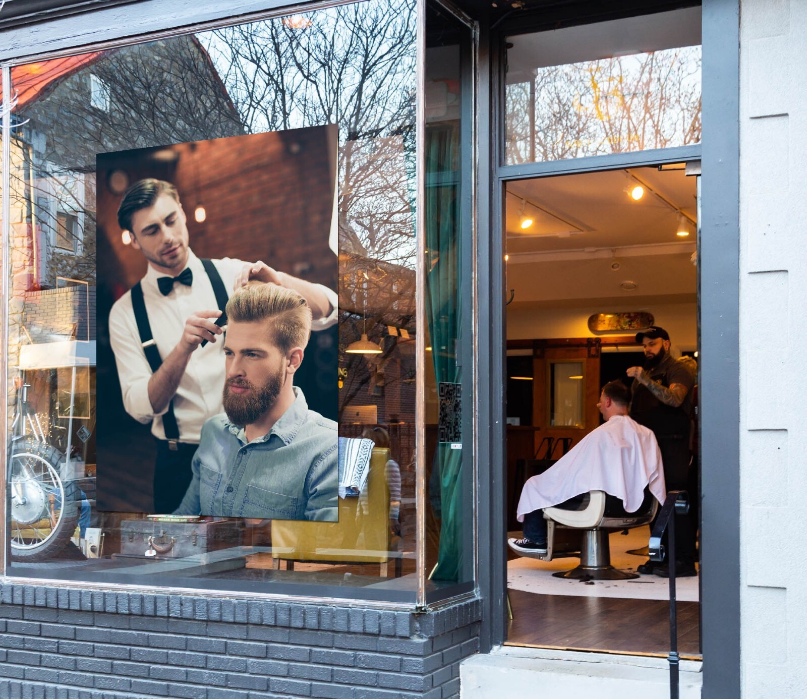 3D Man Hair Cut O758 Barber Shop Window Stickers Vinyl Wallpaper Wall ...