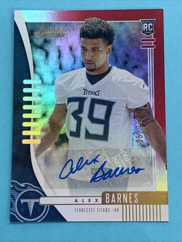 2019 Panini Absolute Alex Barnes Rookie Auto 5/75 Red SP #193 Tennessee ...