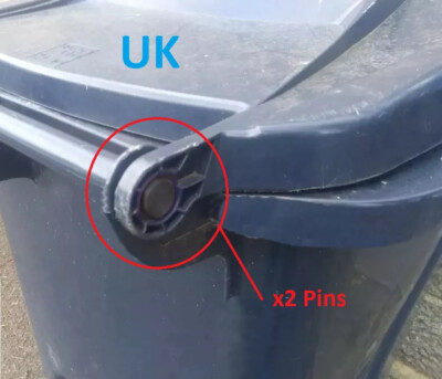 Wheelie Bin Lid Pins Hinge Pin Replacement 50mm x 15mm UK Bin x2 240L ...