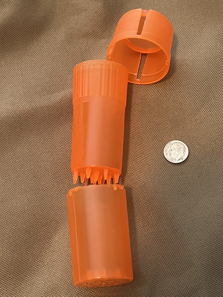 Tobacco stash storage container jar with built-in grinder. Orange. | eBay