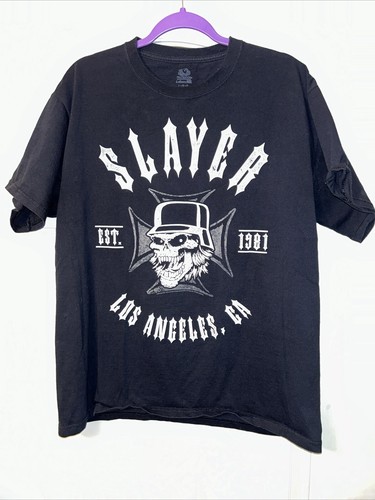 Slayer “Los Angeles,CA EST. 1981 Skull Logo” Used Large T-Shirt | eBay