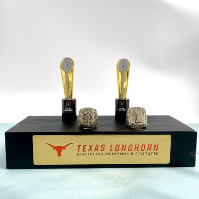 Texas Longhorns College NCAA Football Championship Trophy & 2 Rings ...