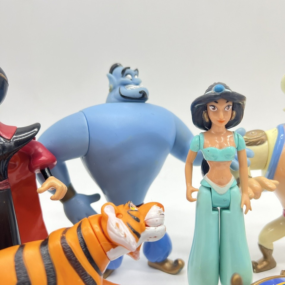 Disney Mattel Aladdin Figure Toy Lot Genie Jasmine Jafar Raja Abu ...
