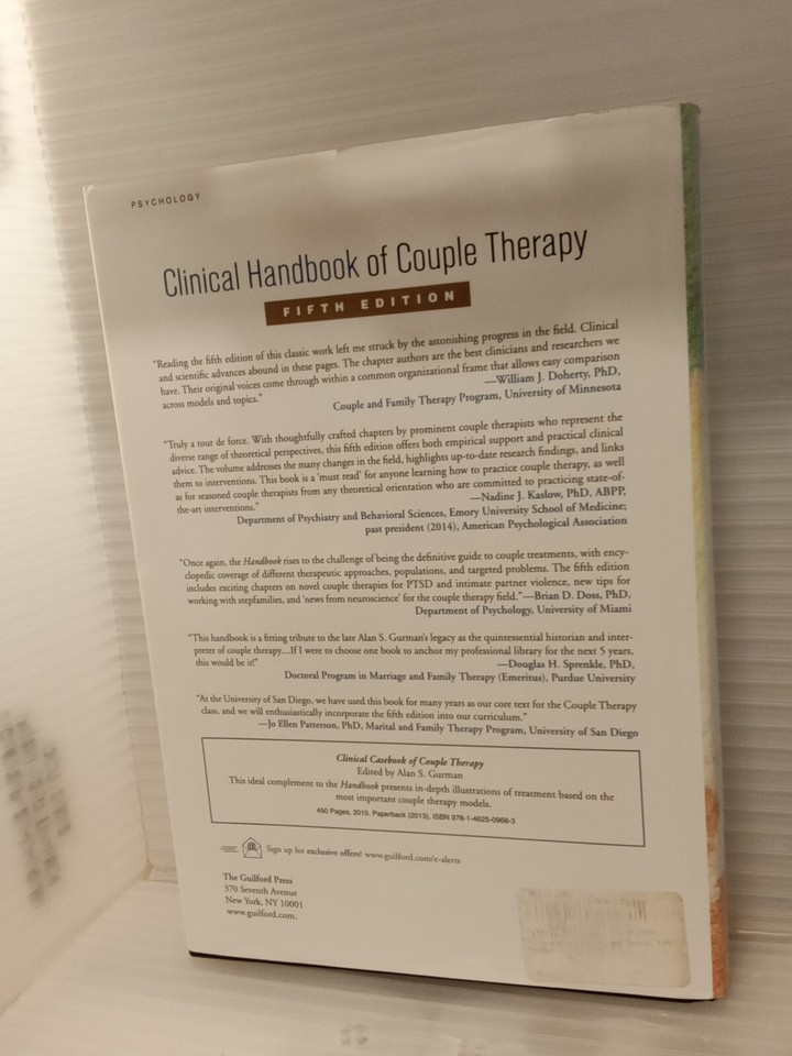 Clinical Handbook of Couple Therapy by Alan S Gurman VG FREE SHIPPING ...