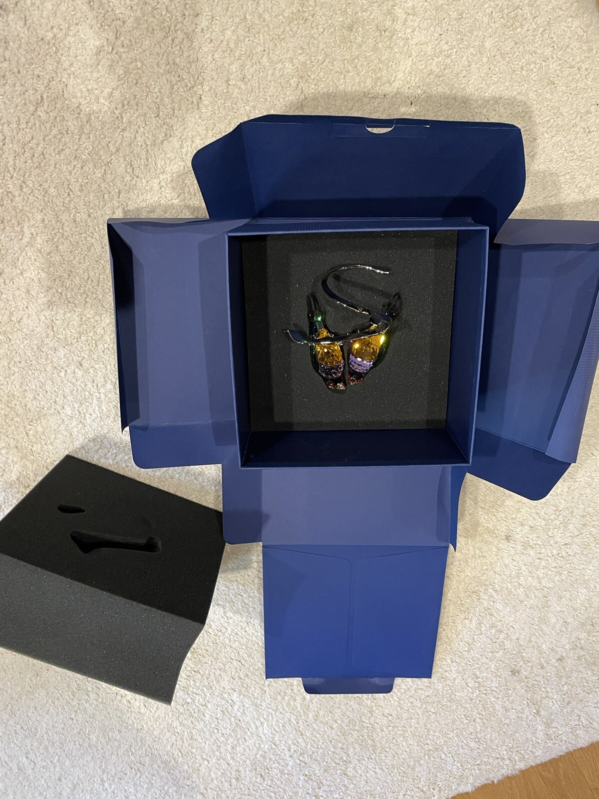 Swarovski Gouldian Finches Peridot Birds Silver Stand Crystal Figurine ...