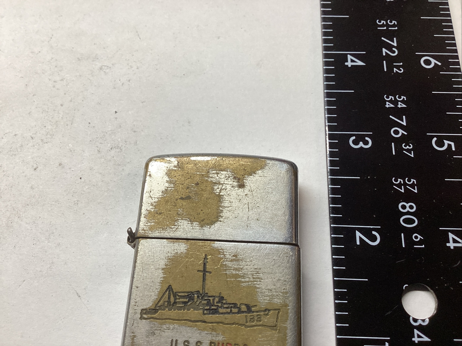 VINTAGE LIGHTER POCKET WINDPROOF 🔥 ZIPPO USS BURDO 1950s Boat Ship ...