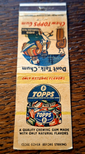 Vintage Matchbook: Don't Talk Chum, Chew Topps Gum WW2 | eBay