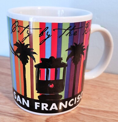 Unique San Francisco "City By The Bay" Coffee Mug Rainbow Striped ...