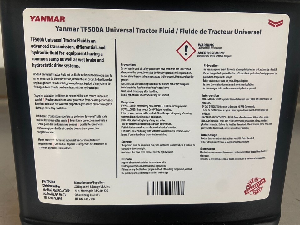 One Gallon New OEM Yanmar High Performance Universal Tractor Fluid ...