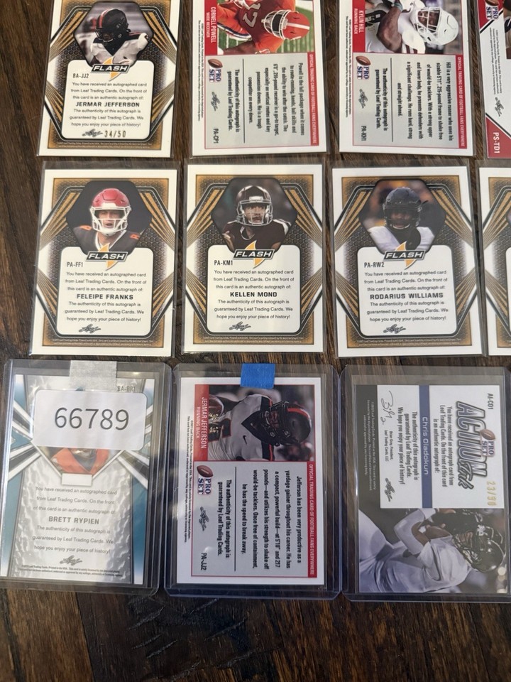 24 Card Lot Rookie NFL Leaf Pro Set & Flash RC AUTO #5 10 20 + Mose ...