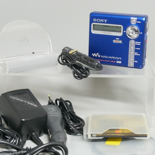 SONY MINIDISC MZ-N707 Type-R MDLP Player Recorder Blue Net MD w ...