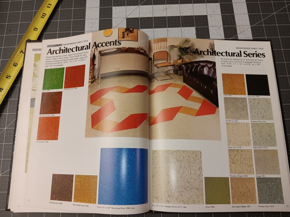 KENTILE 1980 Vintage Flooring Catalogue Linoleum Vinyl Floor Tile w ...