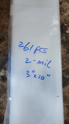 Clear 2-Mil Plastic Poly Flat Bags Open-Top 3" x 10" Baggies= 261 pcs ...