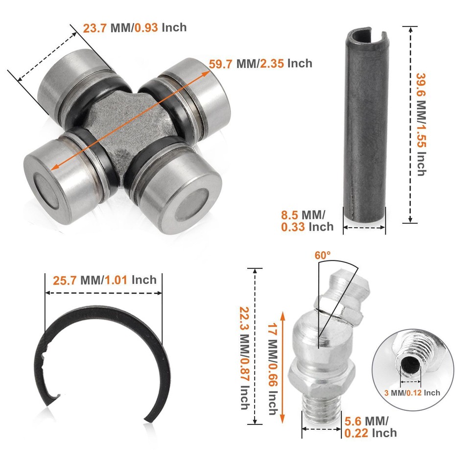 2 sets Front Rear driveshaft u-joint For Polaris RZR XP 4 1000 2203703 ...