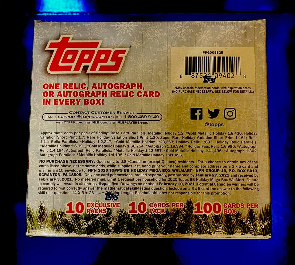 2020 Topps Holiday Mega Box Sealed MLB Baseball Christmas🎅 Autograph ...