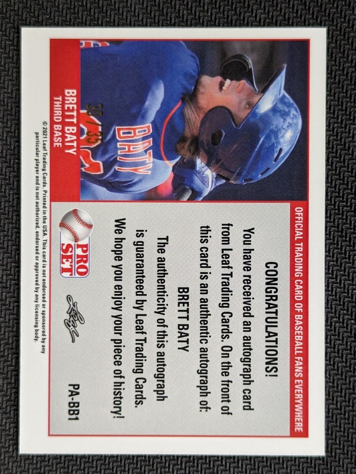 Brett Baty BLUE RAINBOW SSP #ed 30/35! 2021 Leaf Pro Set Metal! New ...