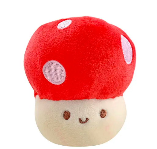 Soft Squishy Red White Polka Dot Mushroom Toadstool Plush Toy Stuffed ...