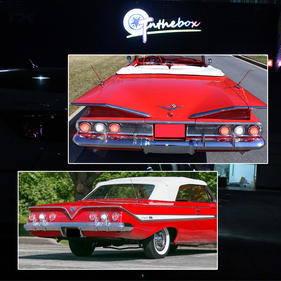 1960-1961 Chevrolet Impala Bel Air Biscayne El Camino 6X Rear Red LED Tail & Backup Lights ...