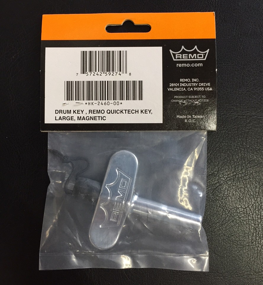REMO Quicktech Magnetic Large Drum Tuning Key HK-2460-00 Chrome - NEW ...