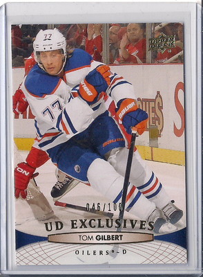 2011-12 UPPER DECK TOM GILBERT UD EXCLUSIVES SP /100 # 386 OILERS | eBay