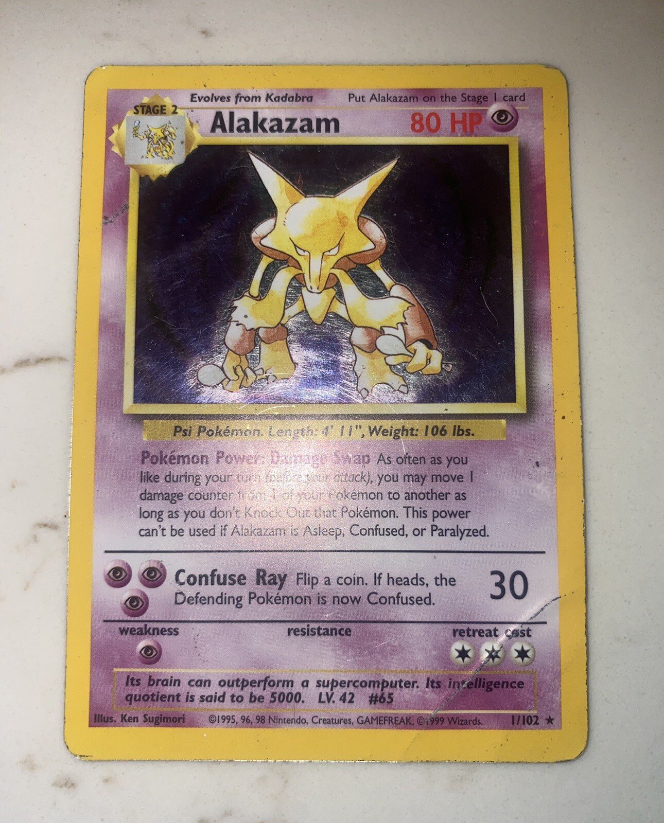 Pokémon TCG Alakazam Base Set 1/102 Holo Unlimited Holo Rare | eBay