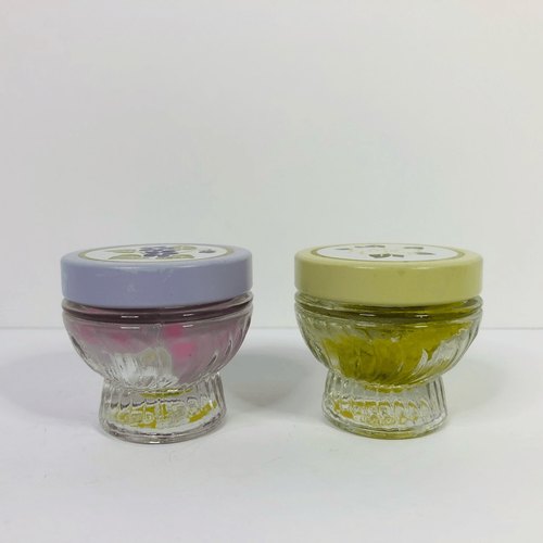 vintage avon jars lot of 2 flower lids purple green collectible vanity ...