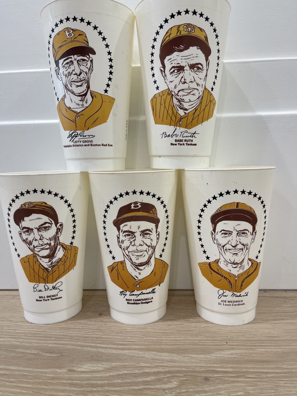 MLB Baseball 1970’s Hall Of Famer Collector Cups. Lot Of 5. Includes ...