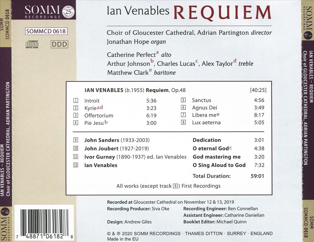 GLOUCESTER CATHEDRAL CHOIR / ADRIAN PARTINGTON / JONATHAN HOPE IAN ...