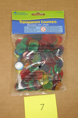 Learning Resources 250 Assorted Colors Transparent Counters New L7 | eBay