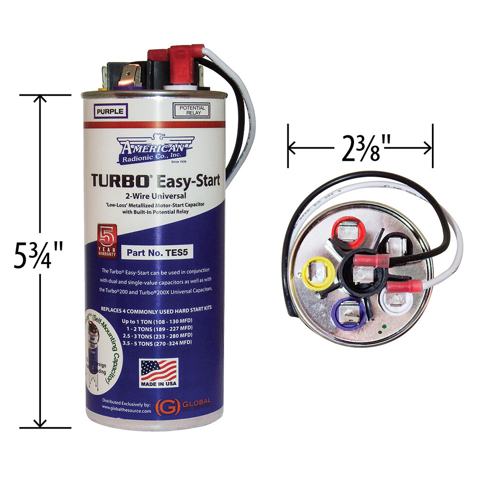 Amrad - TES5 Turbo Universal Hard-Start, 2-Wire, Up to 330V, Up to 324 ...