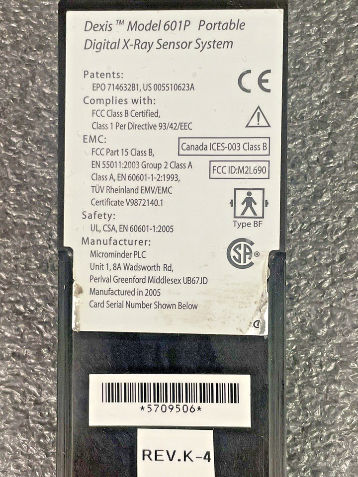 Dexis 601P Classic Dental Digital Intra-Oral X-Ray Sensor W/ Portable ...