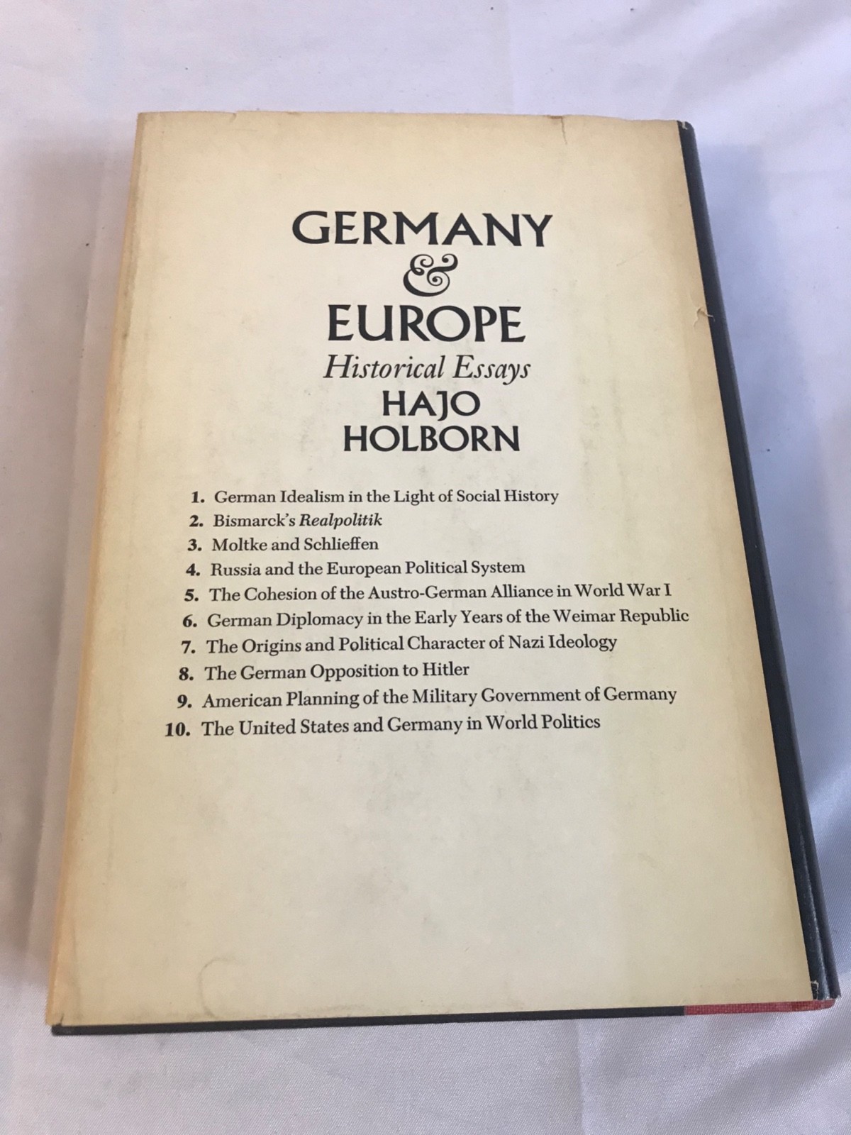Hajo Holborn Germany and Europe: Historical Essays 1970 | eBay
