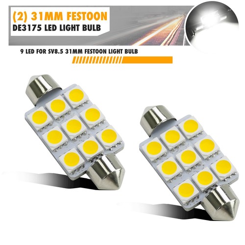2x DE3175 LED Car Bulb 31mm Festoon Bulb DE3021 DE3022 DE3023 6428 6430 ...