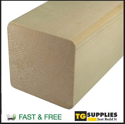 4x4" Smooth Treated C24 Timber Planed Wooden Pergola Post 95x95mm ...