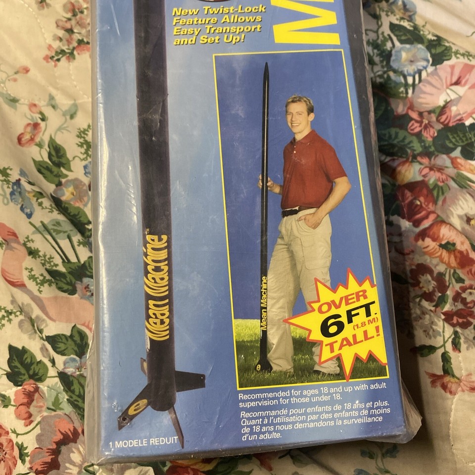 ESTES MEAN MACHINE FLYING MODEL ROCKET KIT plastic level 2 New In Box ...