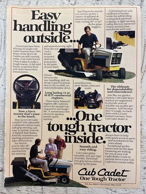 1986 Cub Cadet Print Ad Photo Riding Mower Tractor Drinking Lemonade 16 ...