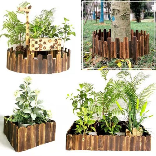 Wooden Edge Spiked Log Border Outdoor Roll Fencing Garden Lawn Edging ...