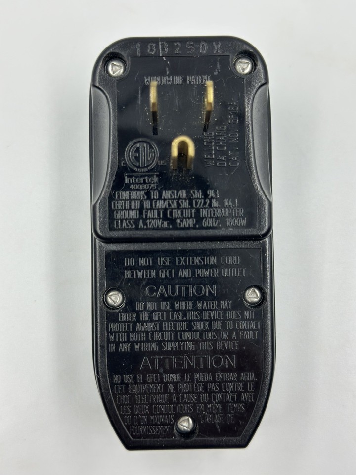 Husky GFCI Plug Adapter 15A 120V Ground Fault Circuit Interrupter Reset ...