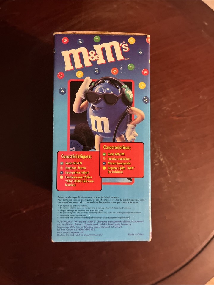Vintage M&M's Radio Shack "Blue Character Radio" with Headphones New In ...