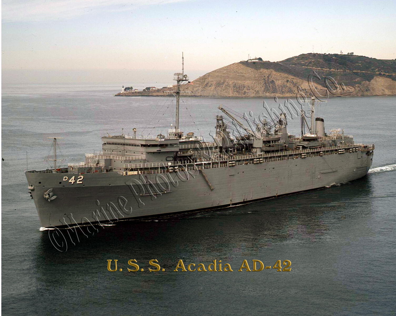 USS ACADIA AD 42 Personalized Navy Ship Photo on Canvas Print AD42 ...
