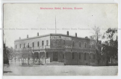 Montezuma Hotel, Solomon, Kansas; Dickinson County history postcard ...
