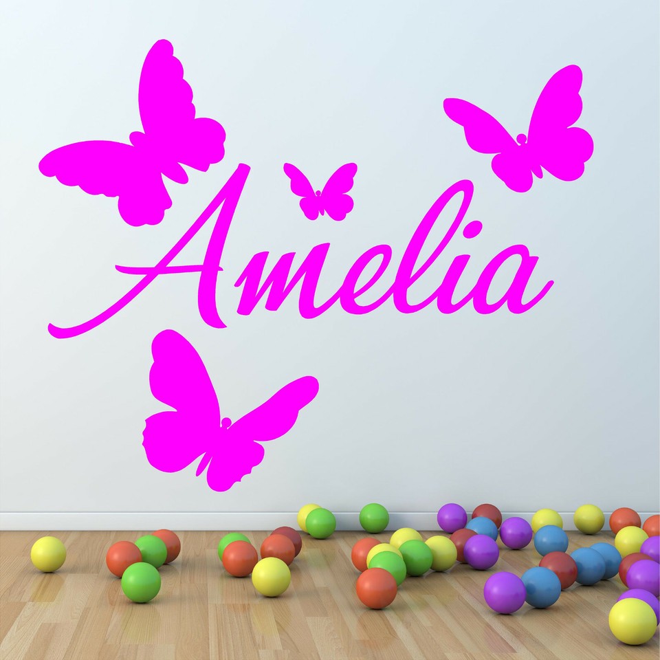 PERSONALISED NAME Wall Sticker Boy Girl Kids Custom Vinyl Art Nursery ...